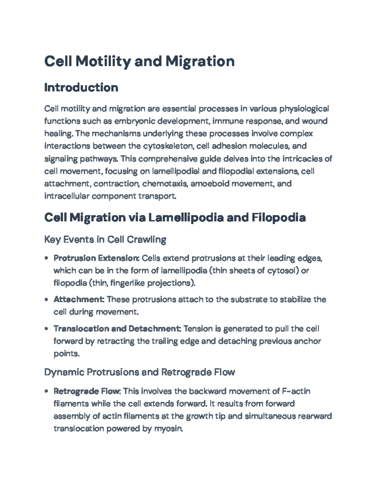 Cell Motility and Migration: Mechanisms and Pathways in Biology - Cell ...