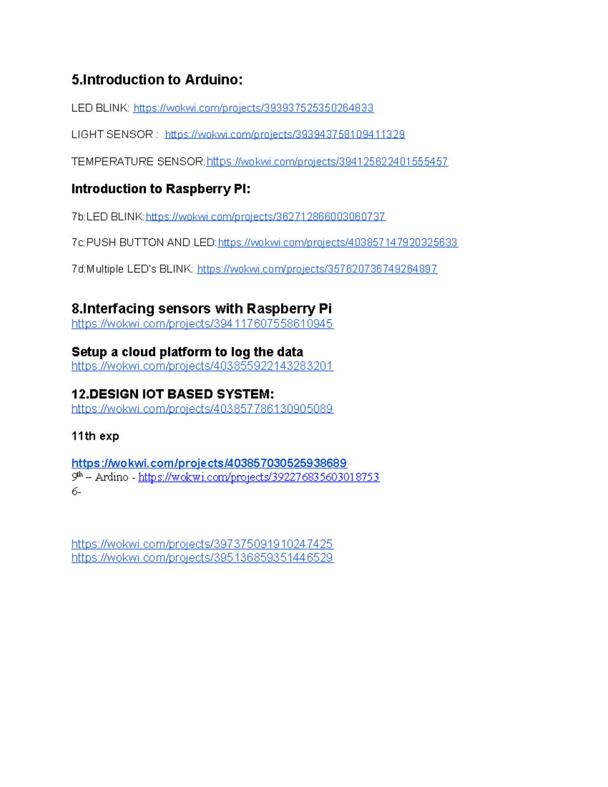 Iot outputs - This notes contains all materils - 5 to Arduino: LED ...