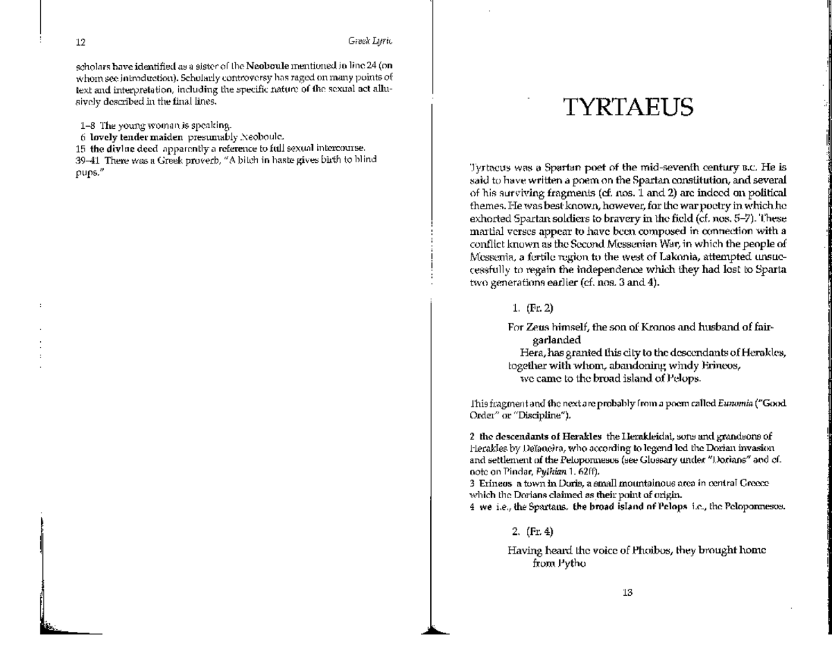 Understanding Key Concepts in Greek Lyric Poetry - Study Guide - Studocu