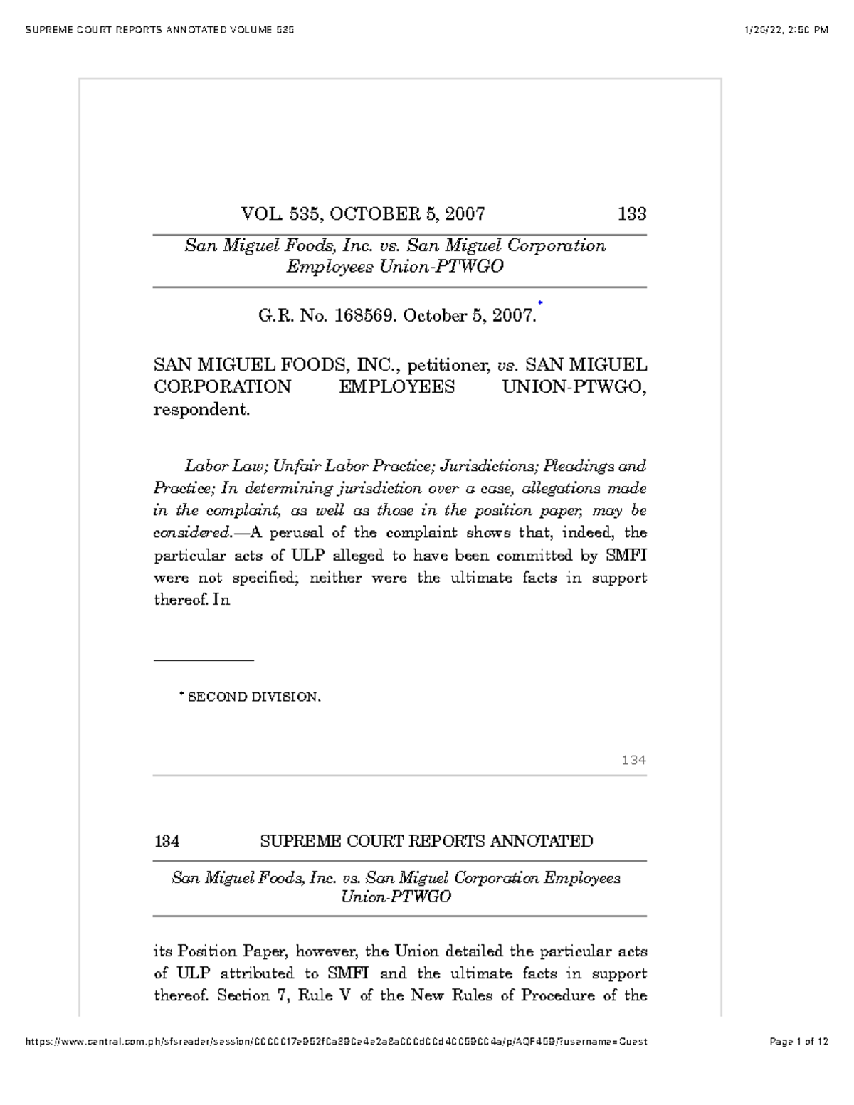 SMC Employees Union vs. San Miguel Foods, Inc. - ULP Case Analysis ...