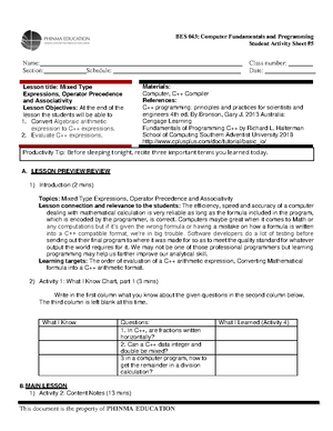 ITE090 Object Oriented Programming in C PLUS PLUS - Object Oriented ...
