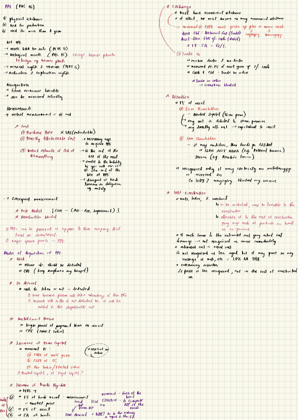 PPE Initial Measurement (PAS 16) - Key Concepts and Guidelines - Studocu