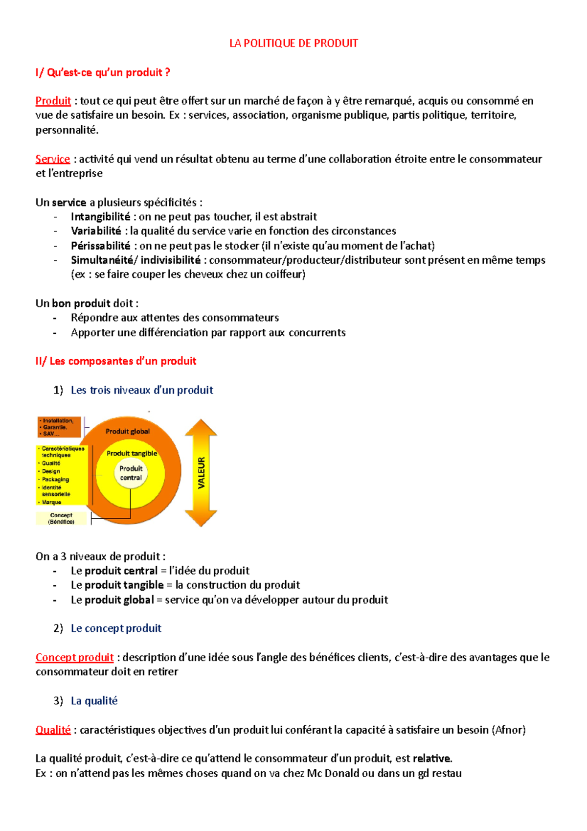 LA Politique DE Produit - LA POLITIQUE DE PRODUIT I/ Qu’est-ce qu’un ...