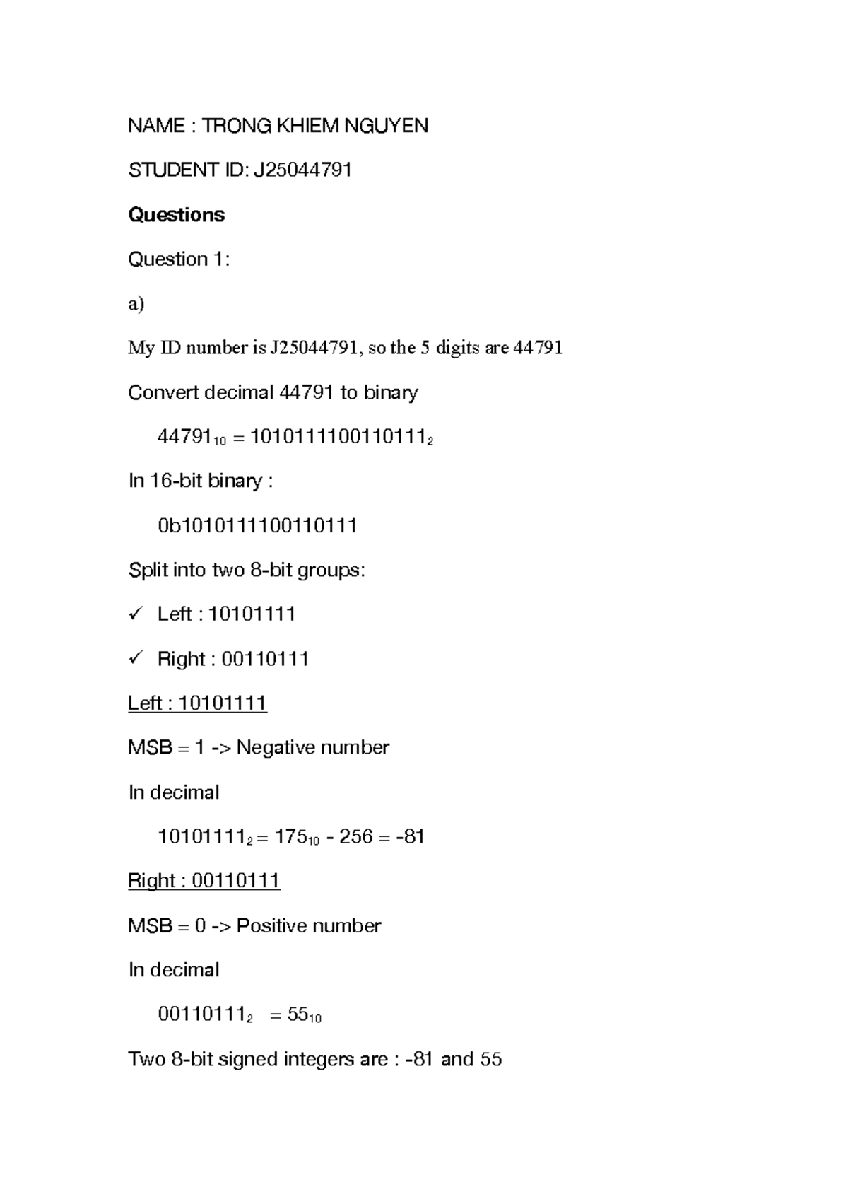 Assignment 1: Binary Conversion, Logic Circuits, and Sports Analysis - Studocu