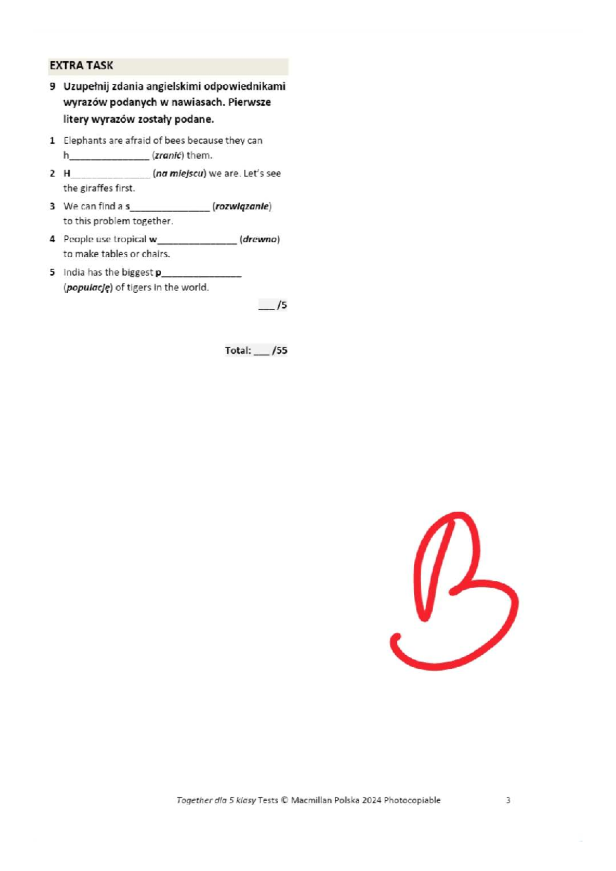 Unit 5 Test for Class 5 - English Language Exercises - Studocu