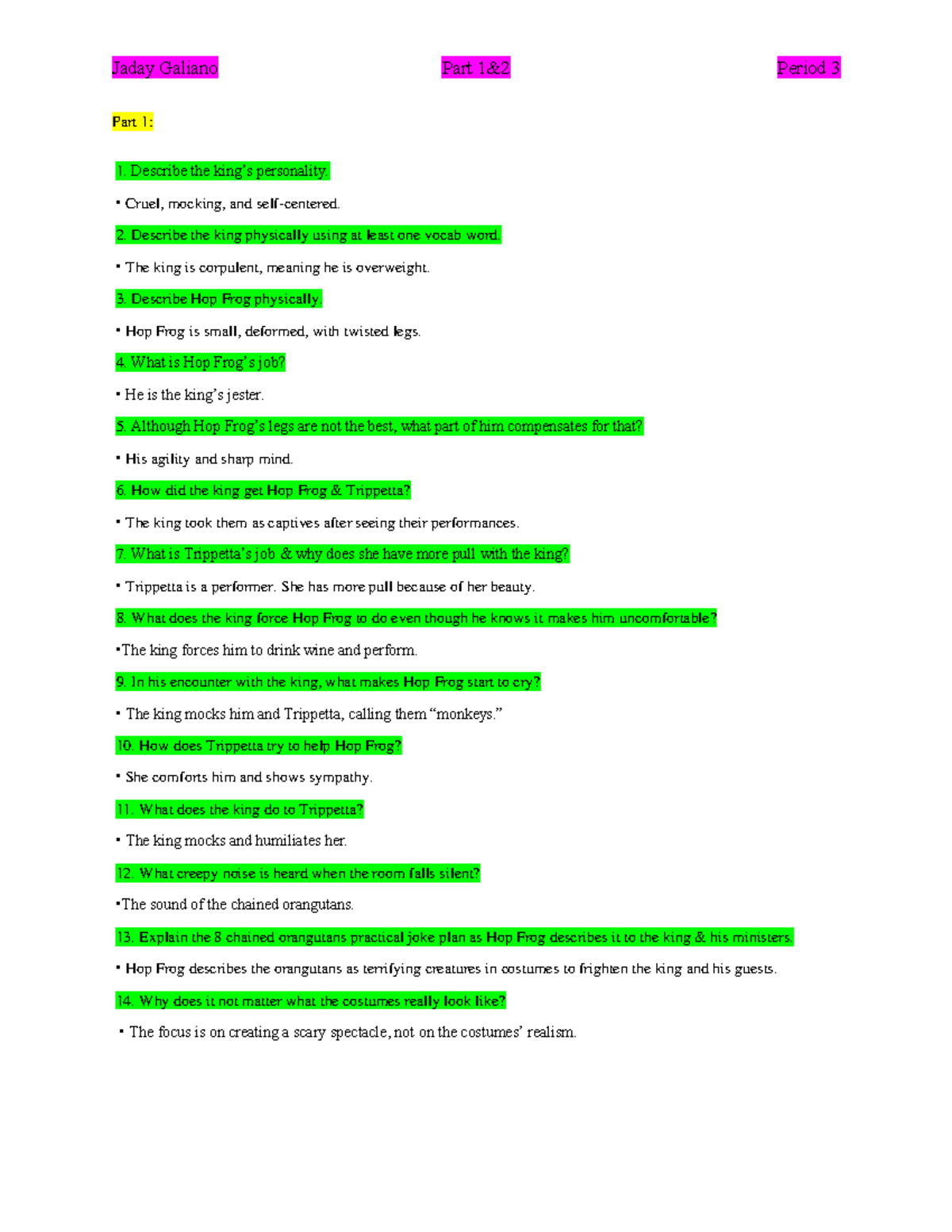 Hopfrog 1&2 - ur welcome - Jaday Galiano Part 1&2 Period 3 Part 1: 1 ...