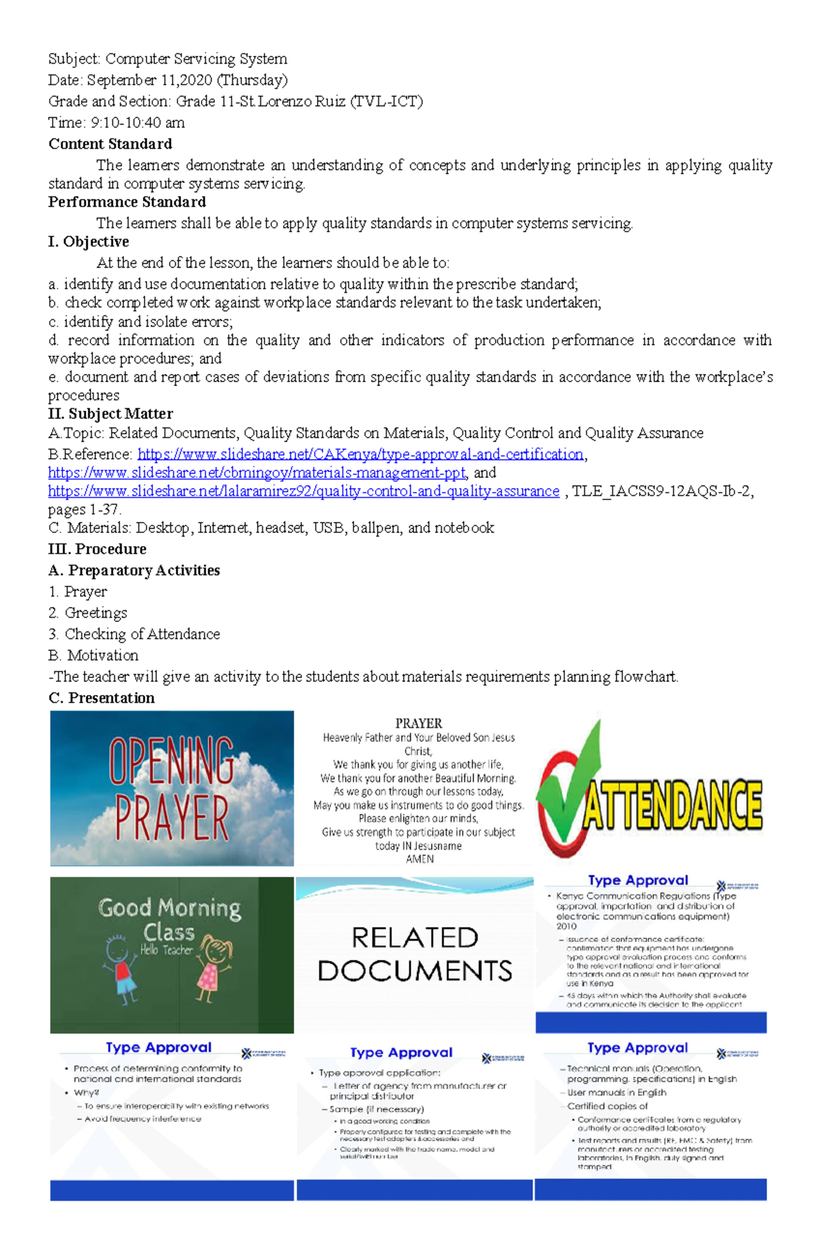 Computer Servicing System Grade 11 TVL ICT LP Week 2 Overview - Studocu