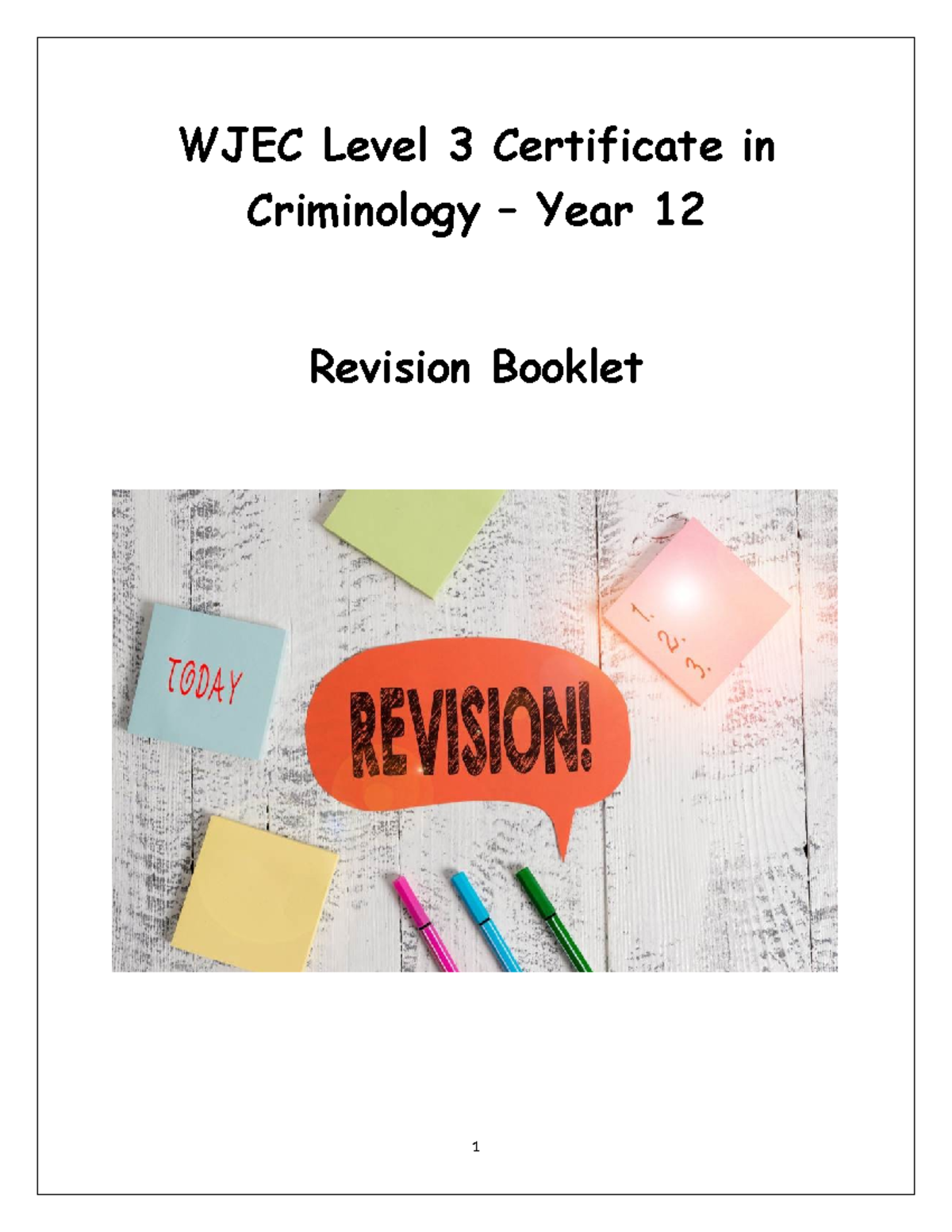 WJEC Criminology Year 12 - Unit 2 Revision Notes on Deviance - Studocu