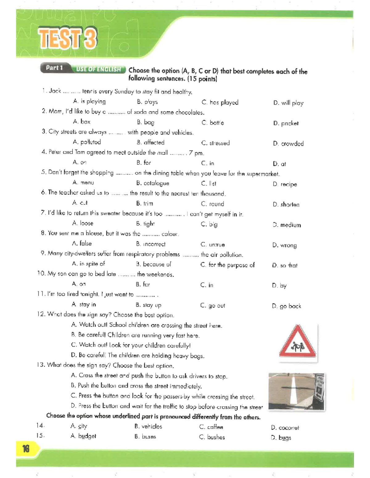 TEST 3 - Toán Cơ Bản: Sentence Completion & Listening Exercises - Studocu