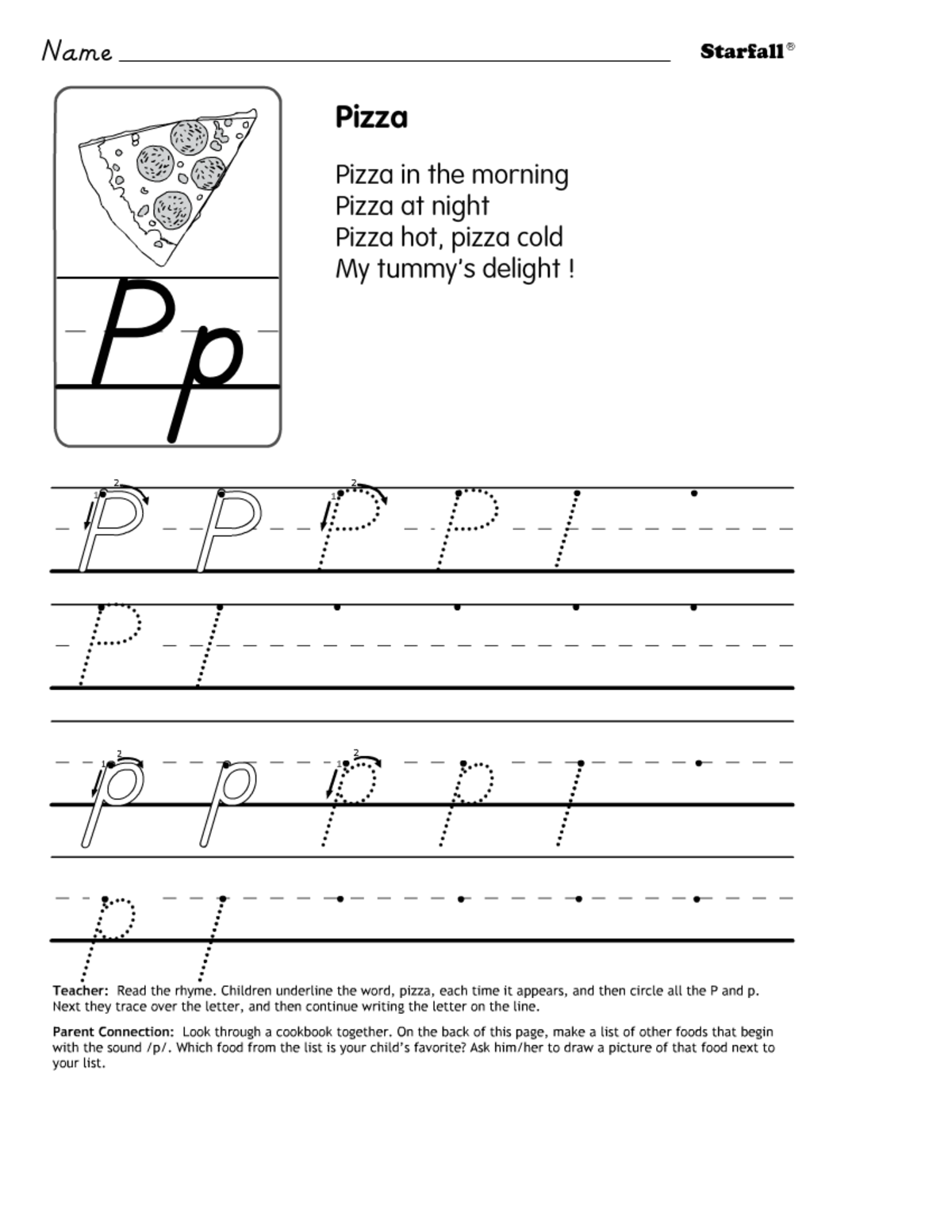 ABC Rhymes: Fun with Pizza and Letter Tracing Activities - Studocu