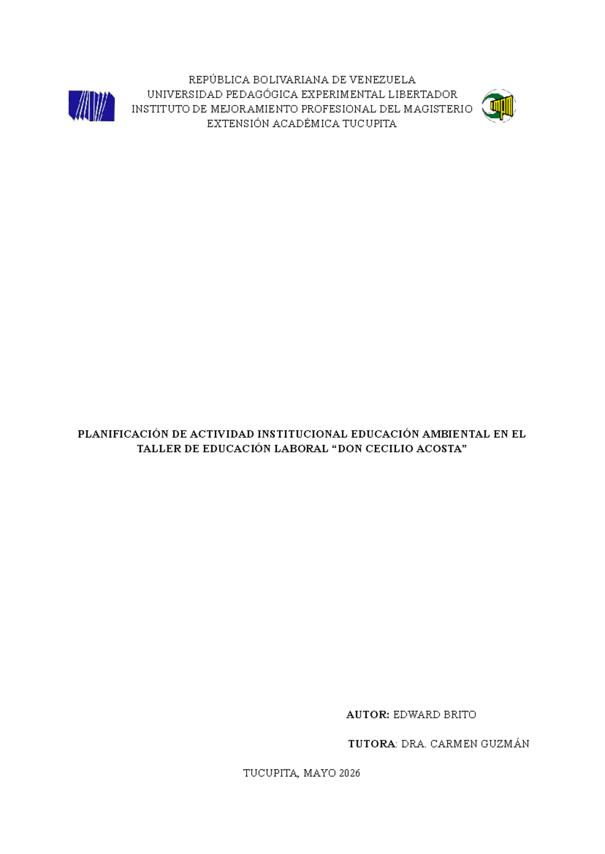 Planificación de Actividades de Educación Ambiental (EDU-2026) - Studocu