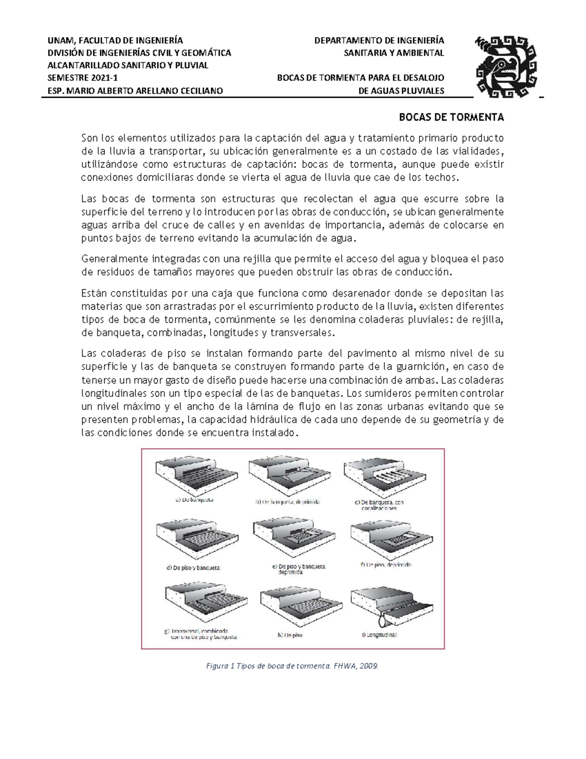 Diseño de Bocas de Tormenta - Alcantarillado Sanitario y Pluvial (SEM ...