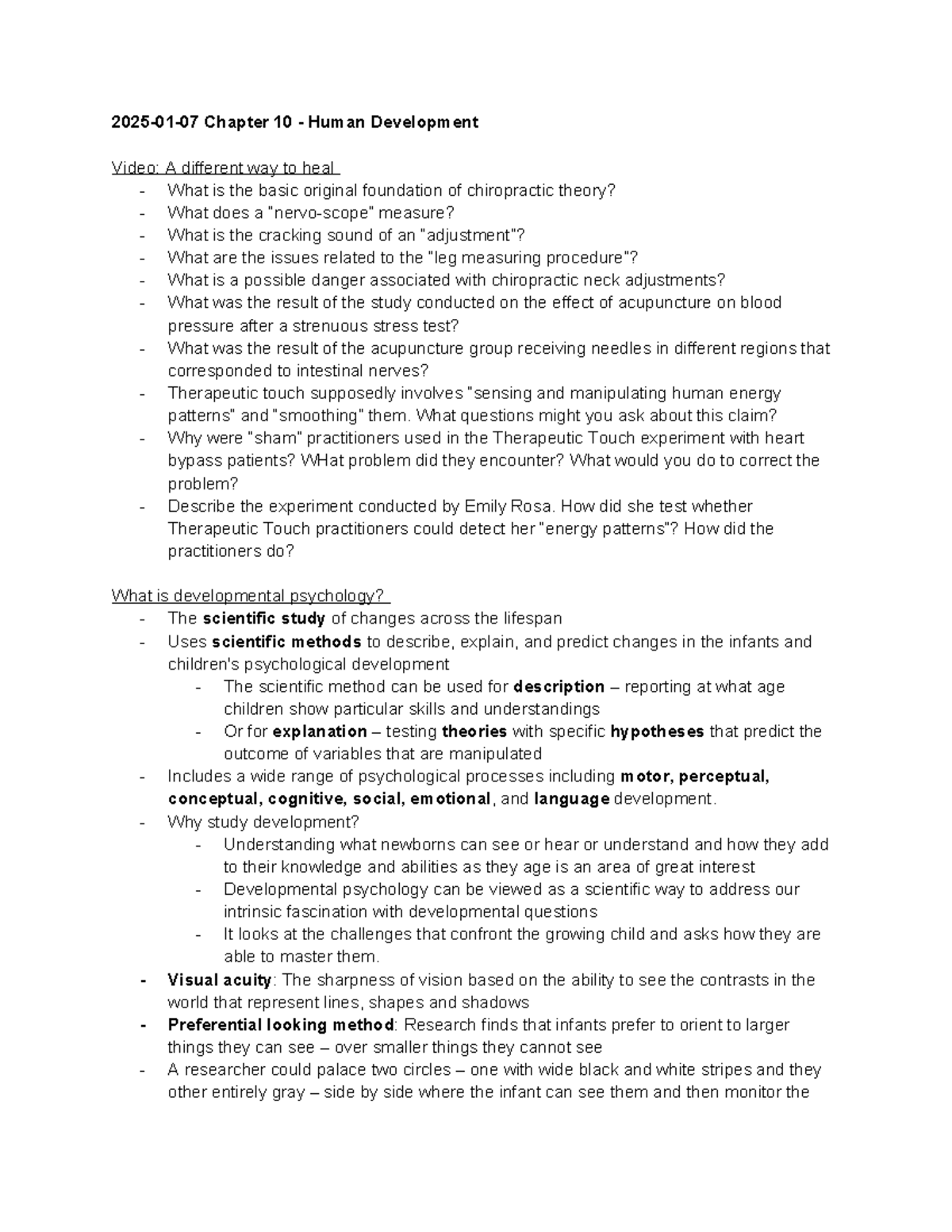 Chapter 10: Human Development Insights and Theories in Psychology - Studocu