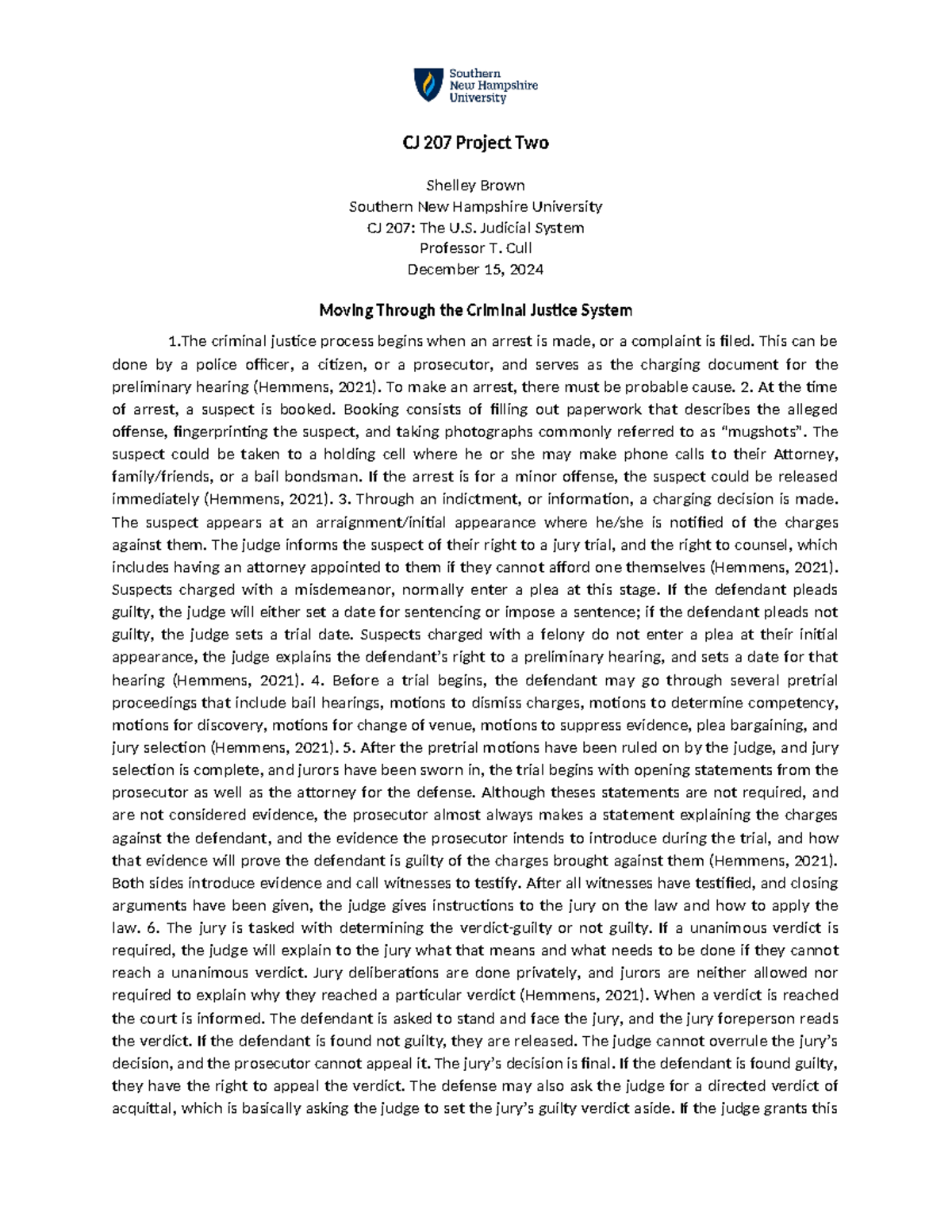 CJ 207 Project Two Template - CJ 207 Project Two Shelley Brown Southern ...