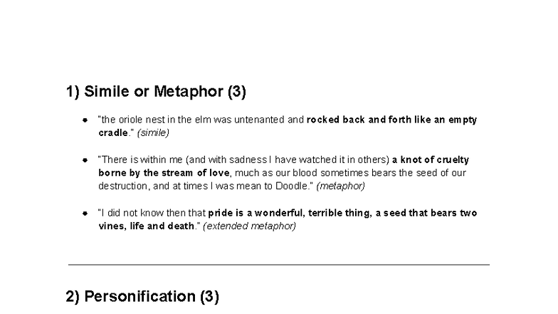 Literary Devices Notes: Simile, Metaphor, Personification ...