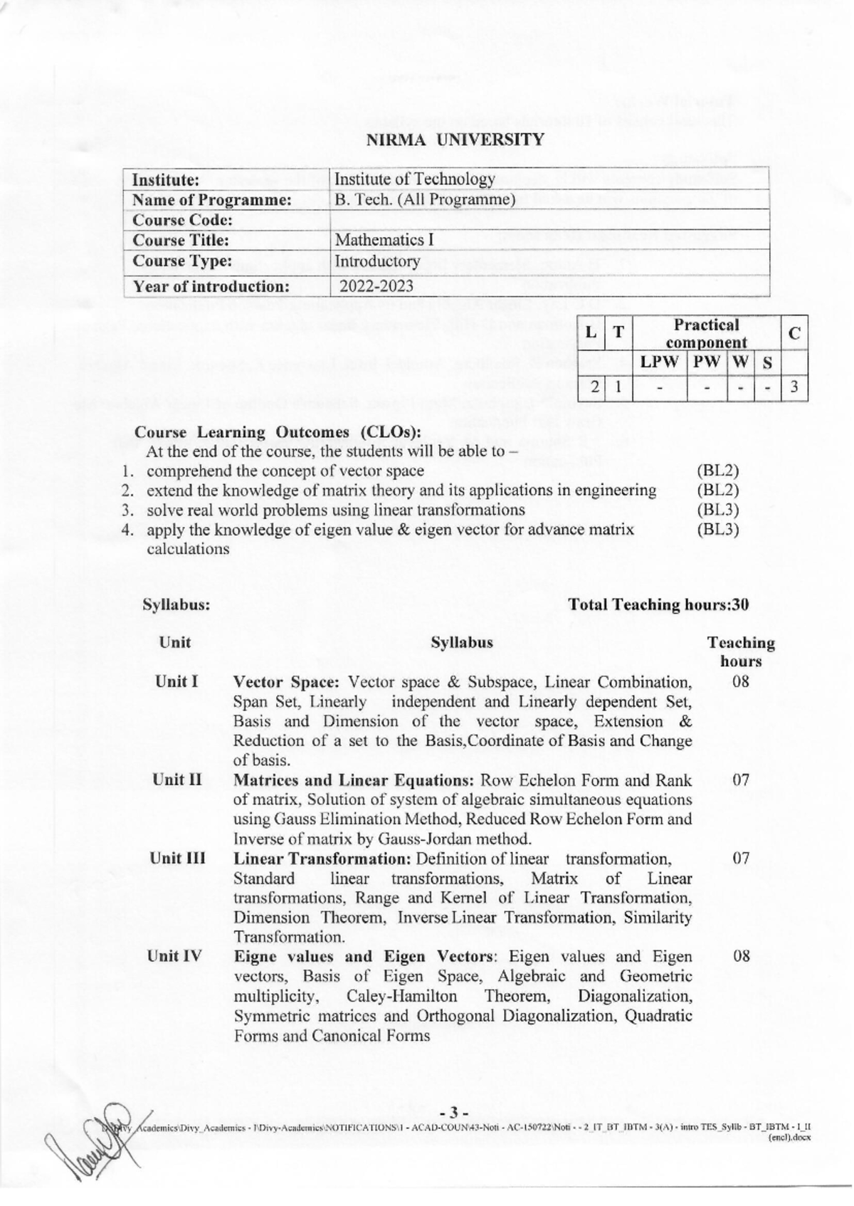 Mathematics I (1MH101) - Course Summary and Learning Outcomes - Studocu