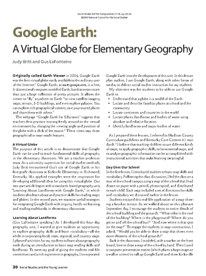 Integrating Geography and Literacy in Early Childhood Education (EDU ...