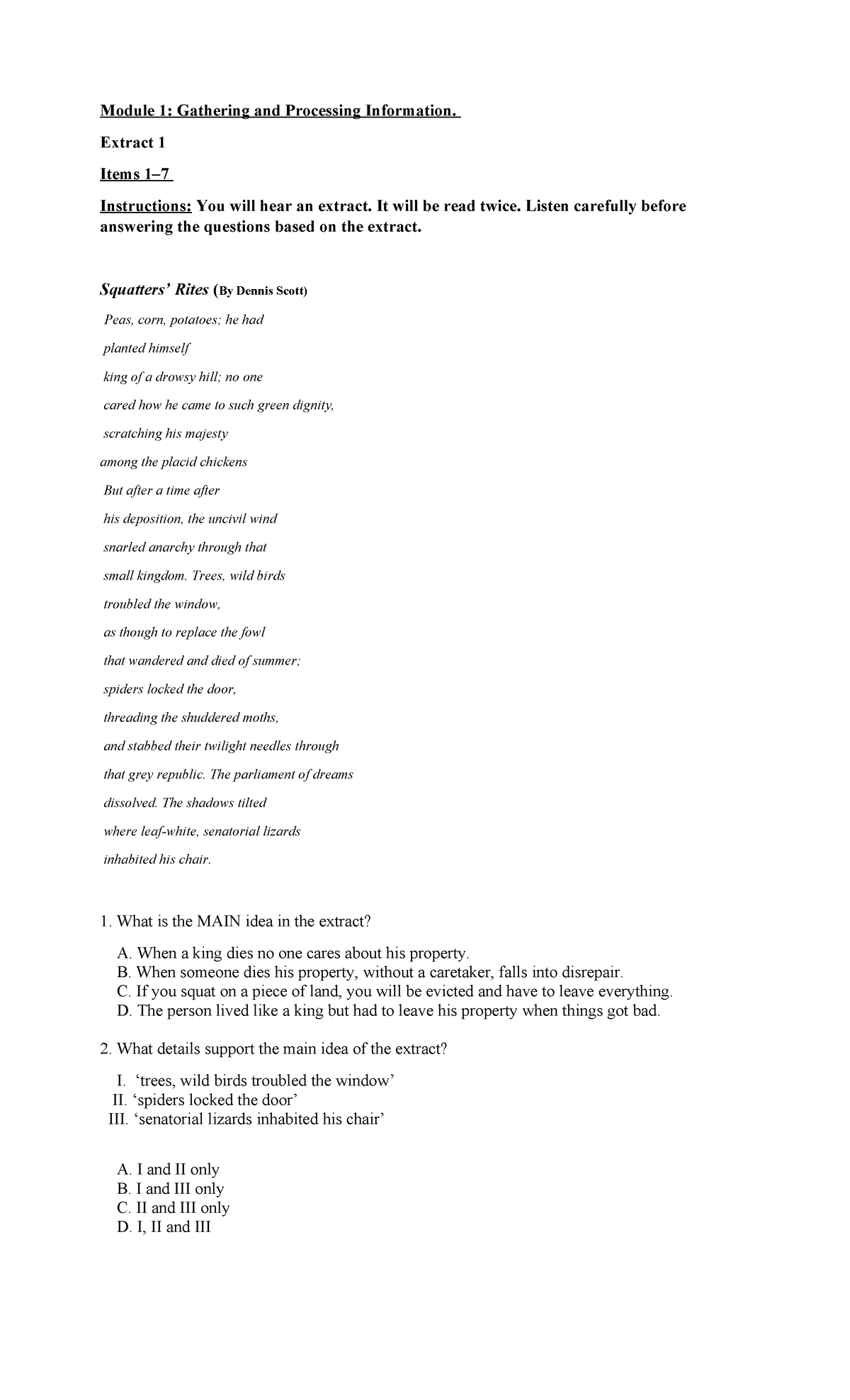 2025 - Practice MCQs for COMM. Studies: Module 1 & 3 Insights - Studocu