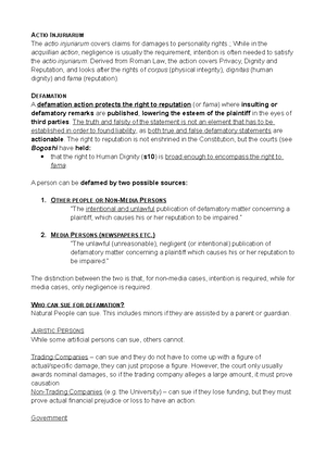 Delict 2nd 2020 - ELEMENTS AND REQUIREMENTS OF HARM - THE LAW OF DELICT ...