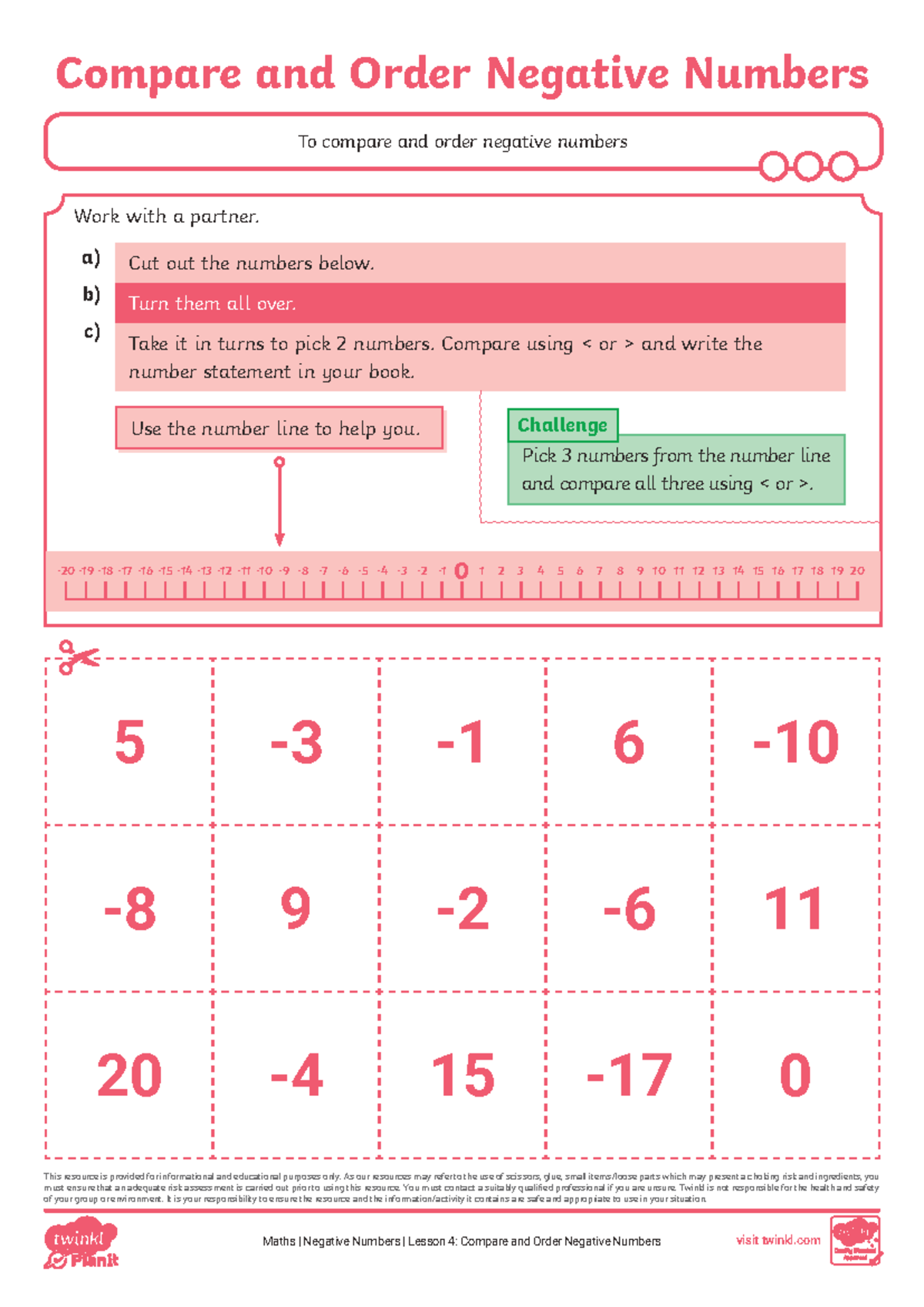 Maths Lesson 4: Compare and Order Negative Numbers - Studocu
