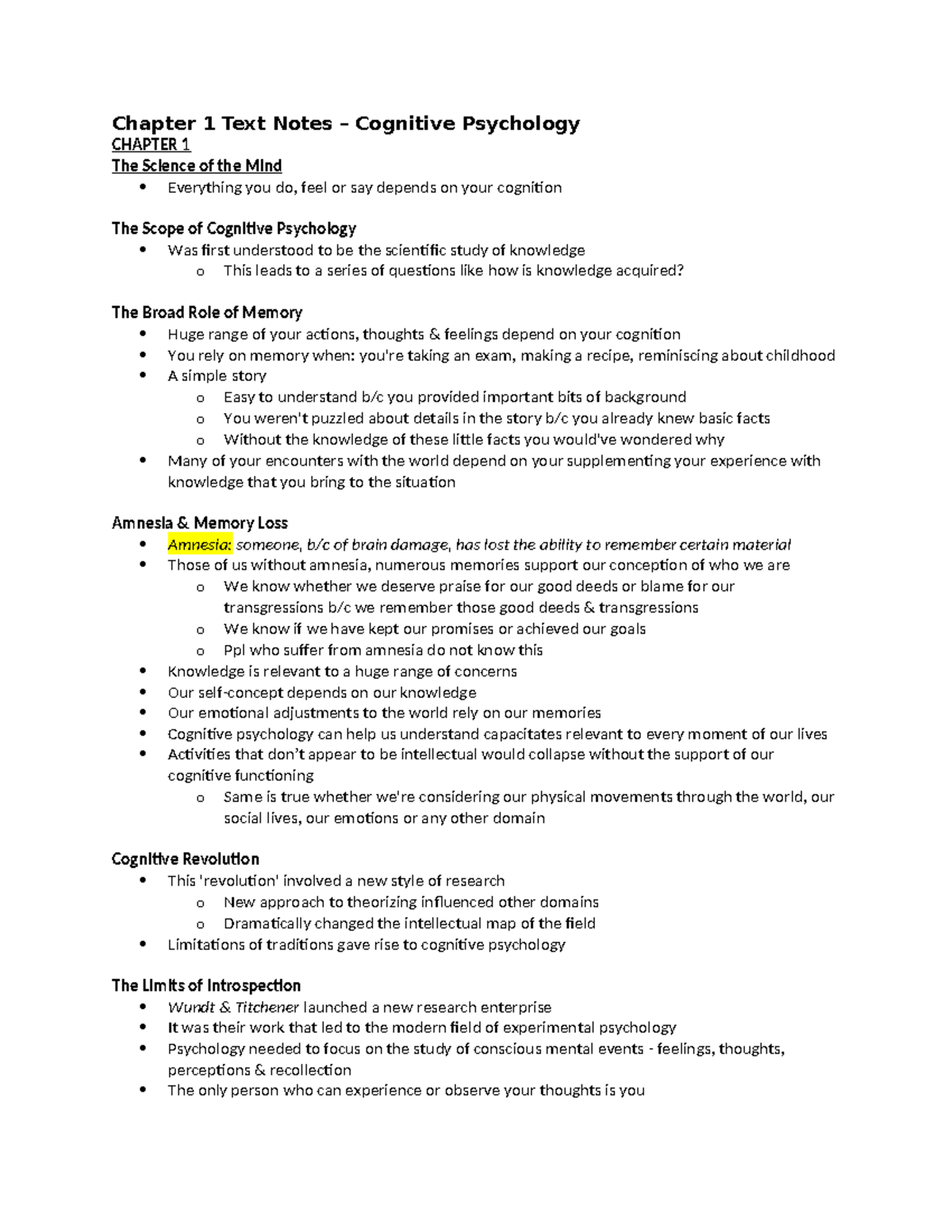 Chapter 1 Text Notes - Psychology 2135 - Chapter 1 Text Notes ...