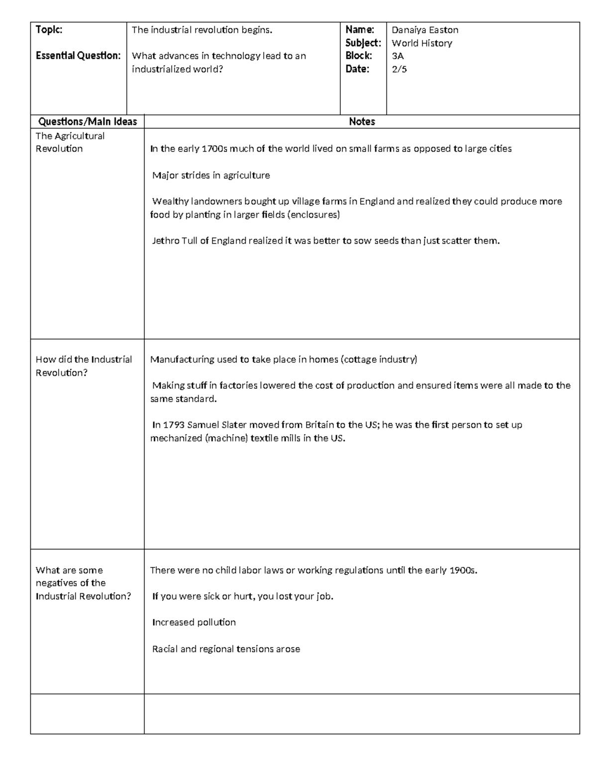 Cornell Notes Graphic Organizer (11) - Topic: Essential Question: The ...