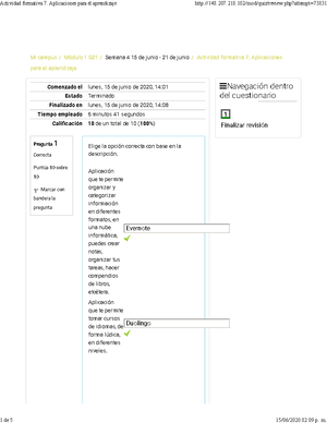 Cuestionario. Actividad formativa 2. Texto argumentativo y ensayo - Mi campus / Módulo 5 G21 ...