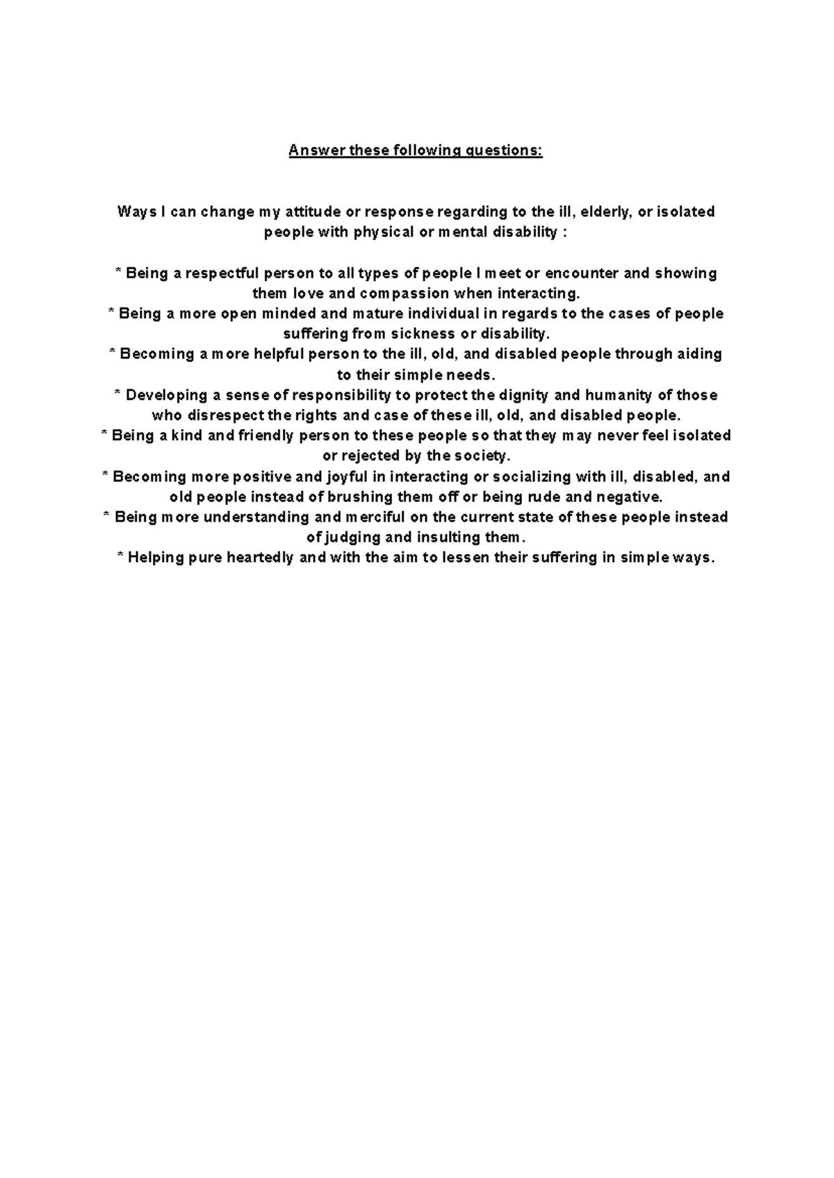 Pamunas - Opjg: Attitude Change Towards the Ill and Disabled - Studocu