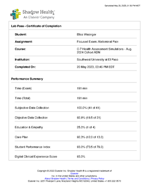 Shadow Health-Pressure Injury - Patient: Isabella Fischer Digital ...