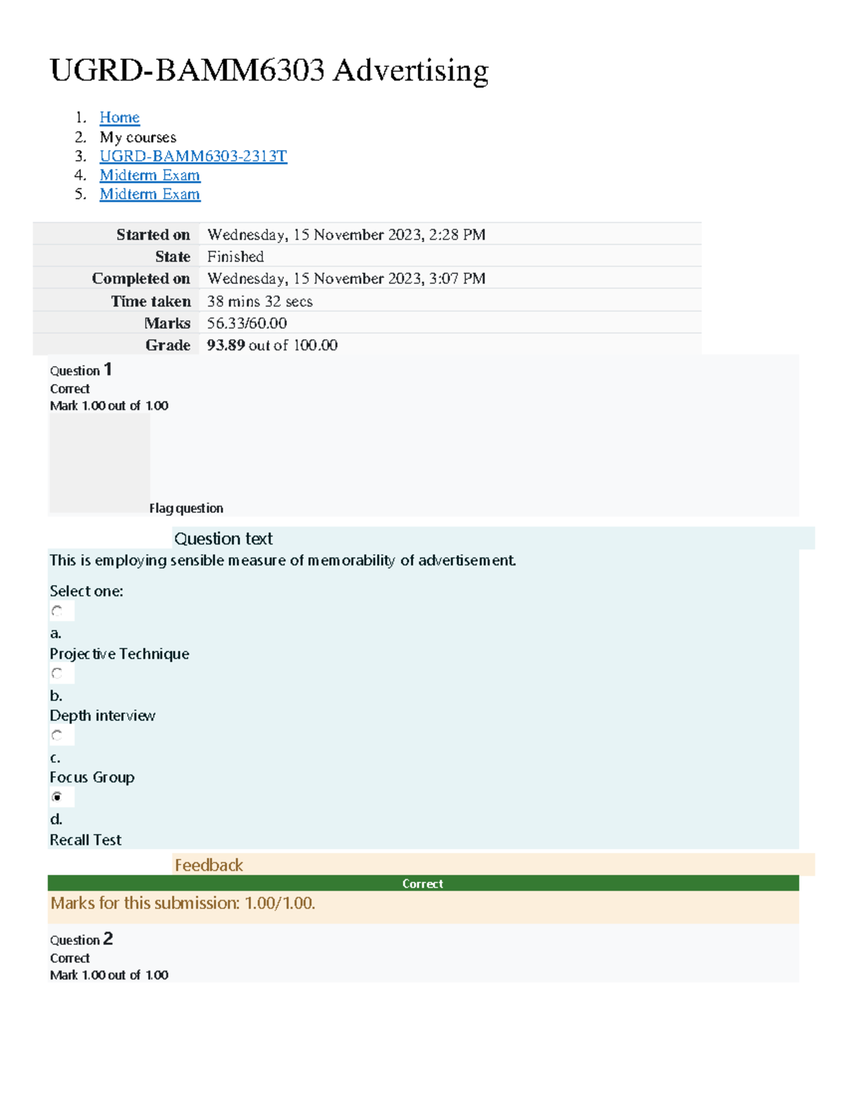 UGRD-BAMM6303 Midterm Exam Review: Key Concepts in Advertising - Studocu