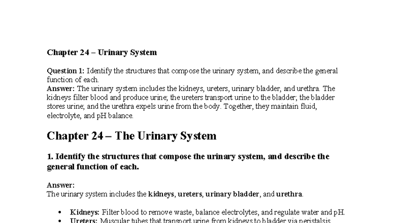 Unit 06 Study Guide: Urinary, Digestive & Reproductive Systems Overview ...