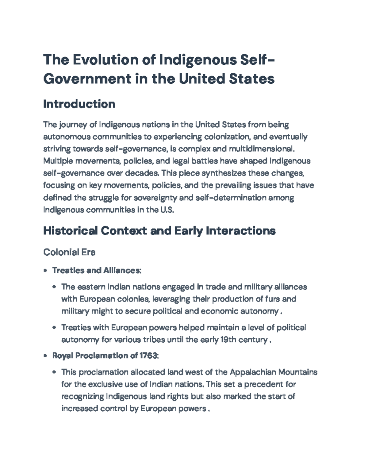 The Evolution of Indigenous Self-Government in the U.S.: Key Historical ...