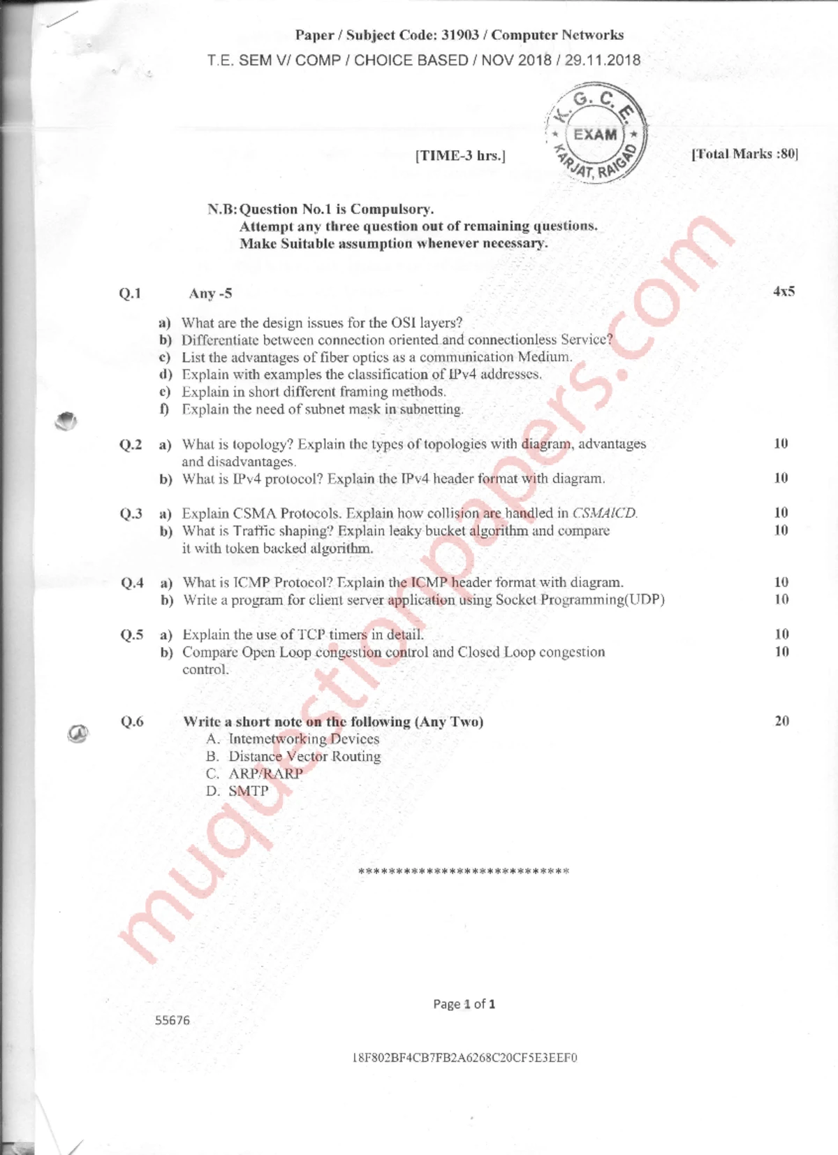 Computer Network Viva questions - Computer Network 1) What is a Link? A ...