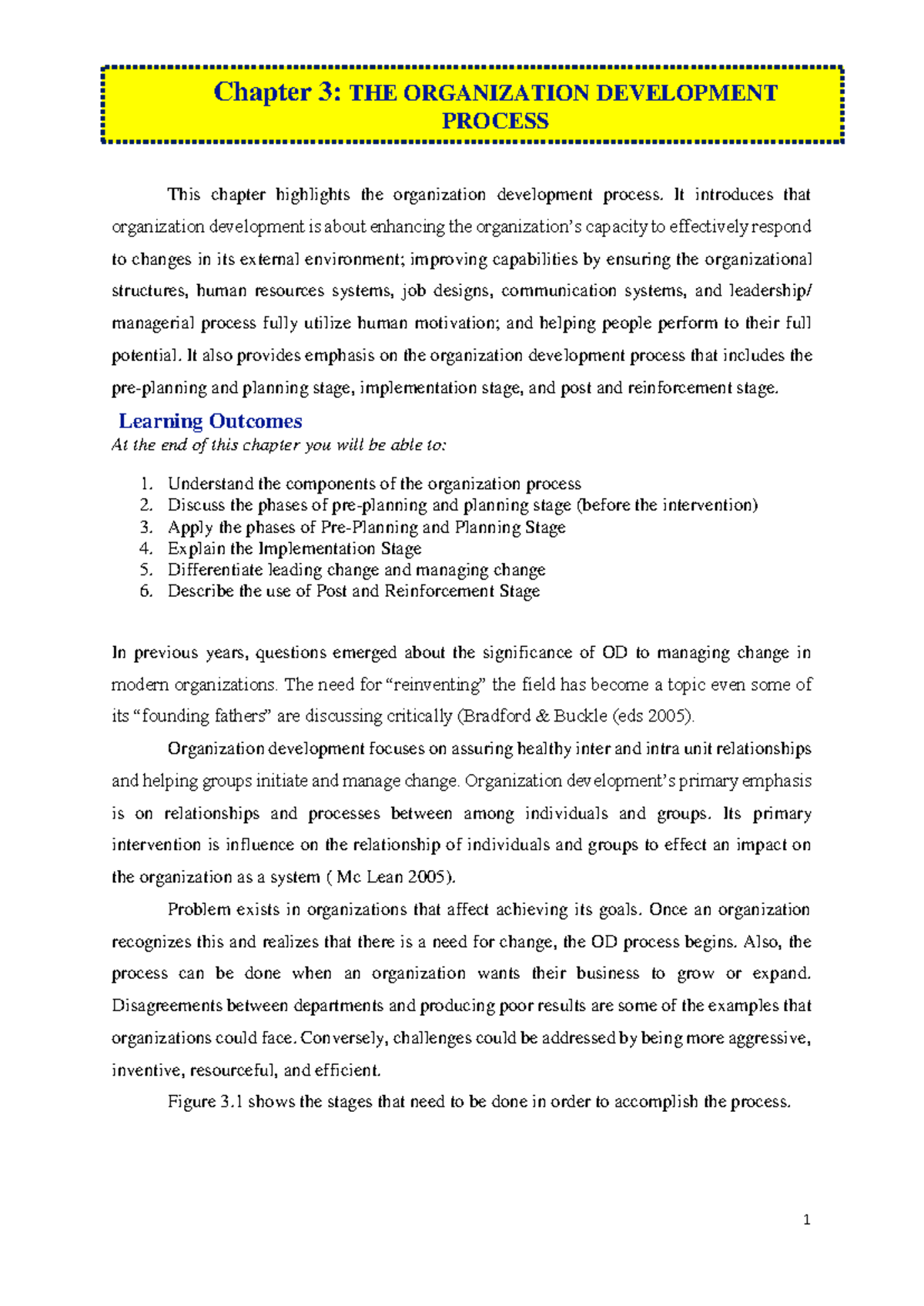 PROF-5-Module-Chapter-3-Organization-Development-Process 030958 - Studocu