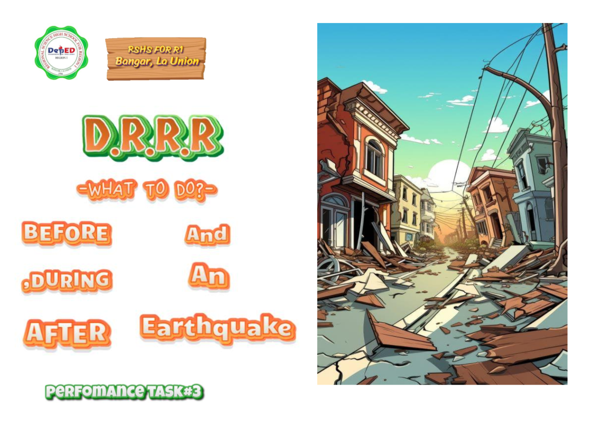 Earthquake front page - Earth and Life - HIGH SCHOOL DepED RSHS FOR R1 ...