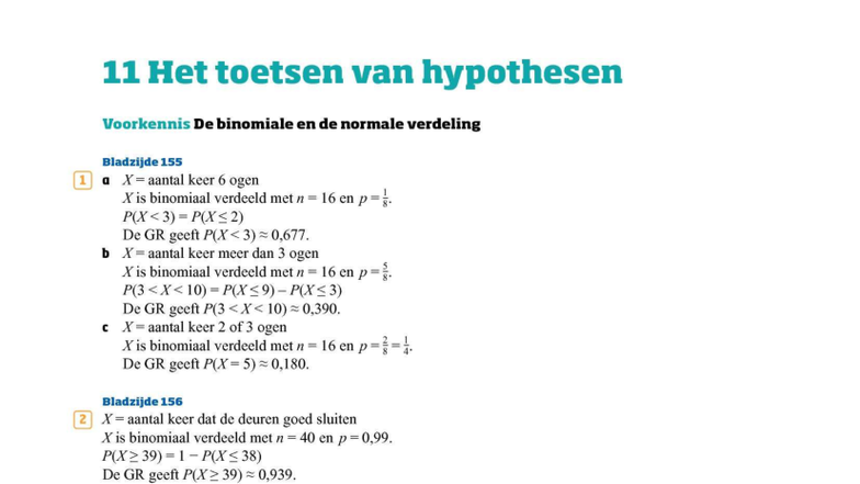 Toetsen van Hypothesen - Uitwerkingen Hoofdstuk 11 (Mathematics ...