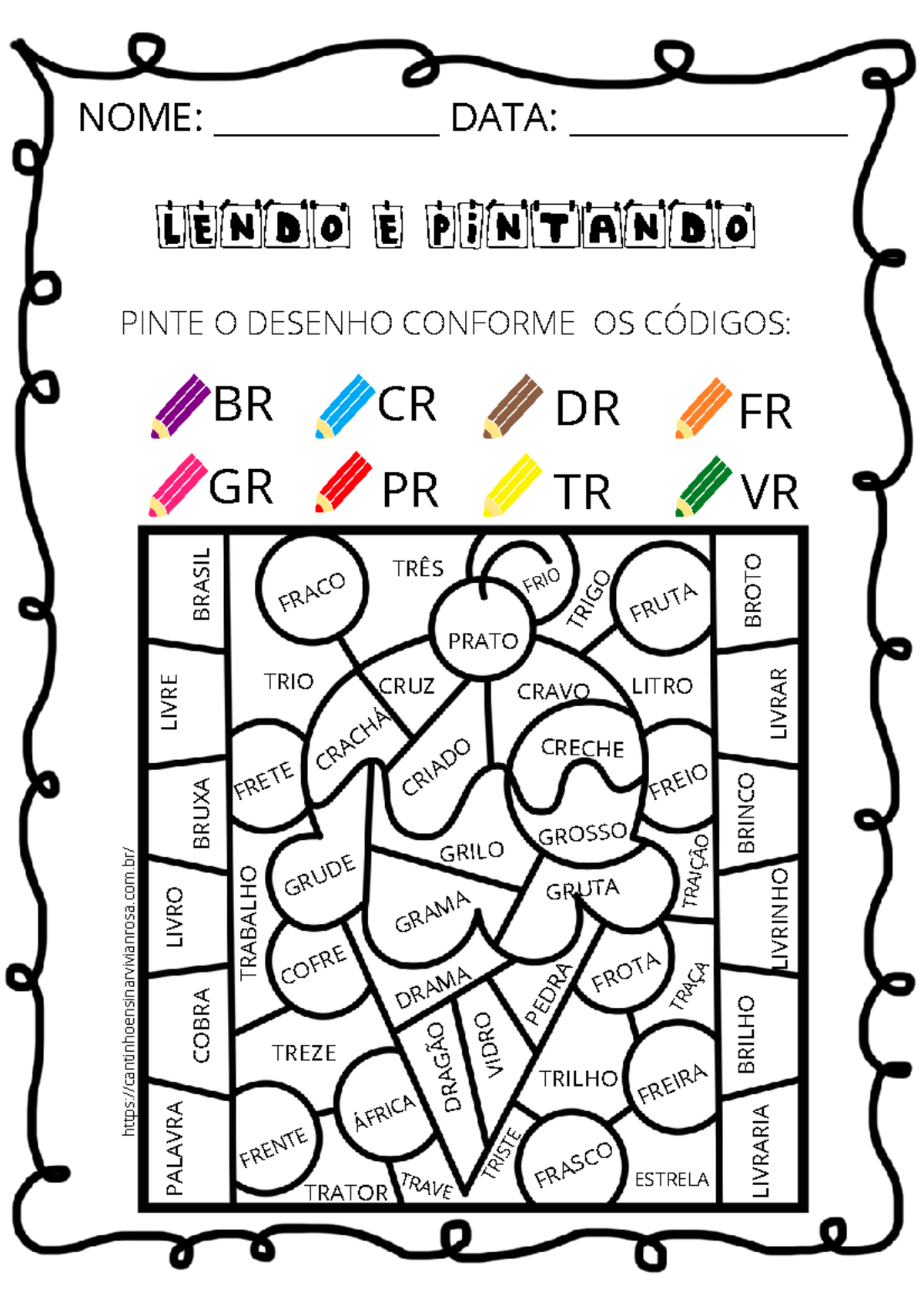 Ortografia das Palavras: BR CR DR FR PR TR VR - Atividades Interativas - Studocu