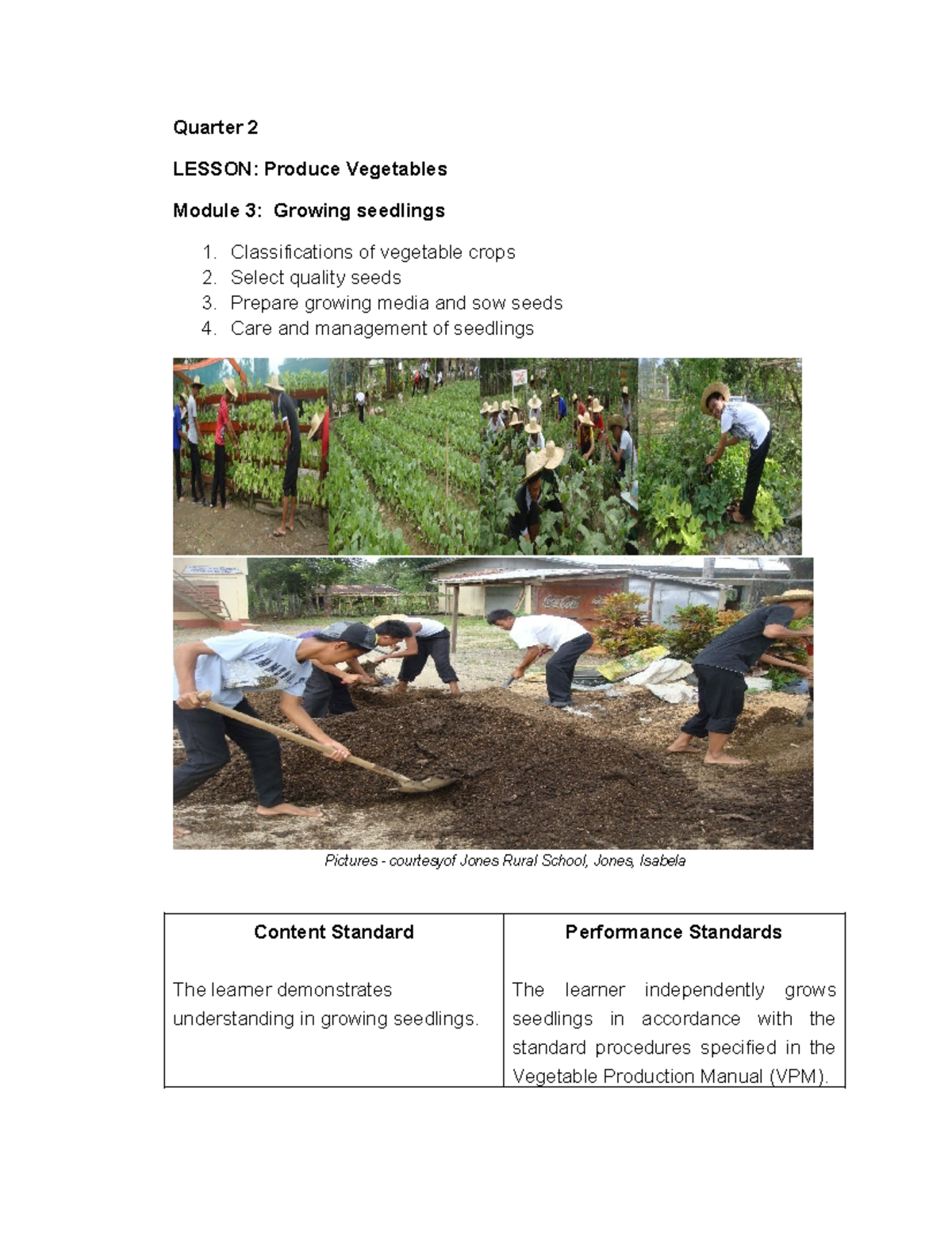 Module-3 - Notes - Quarter 2 LESSON: Produce Vegetables Module 3 ...