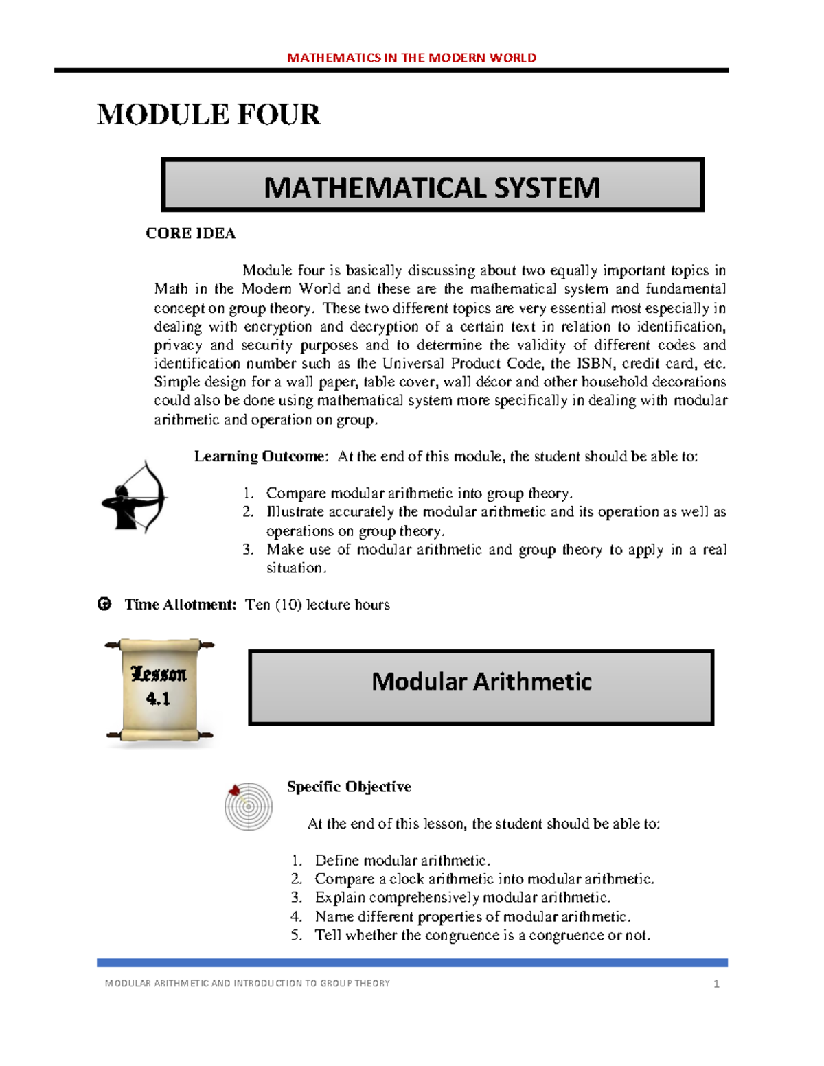 Mathematics in the Modern World: Mathematical Systems & Group Theory ...