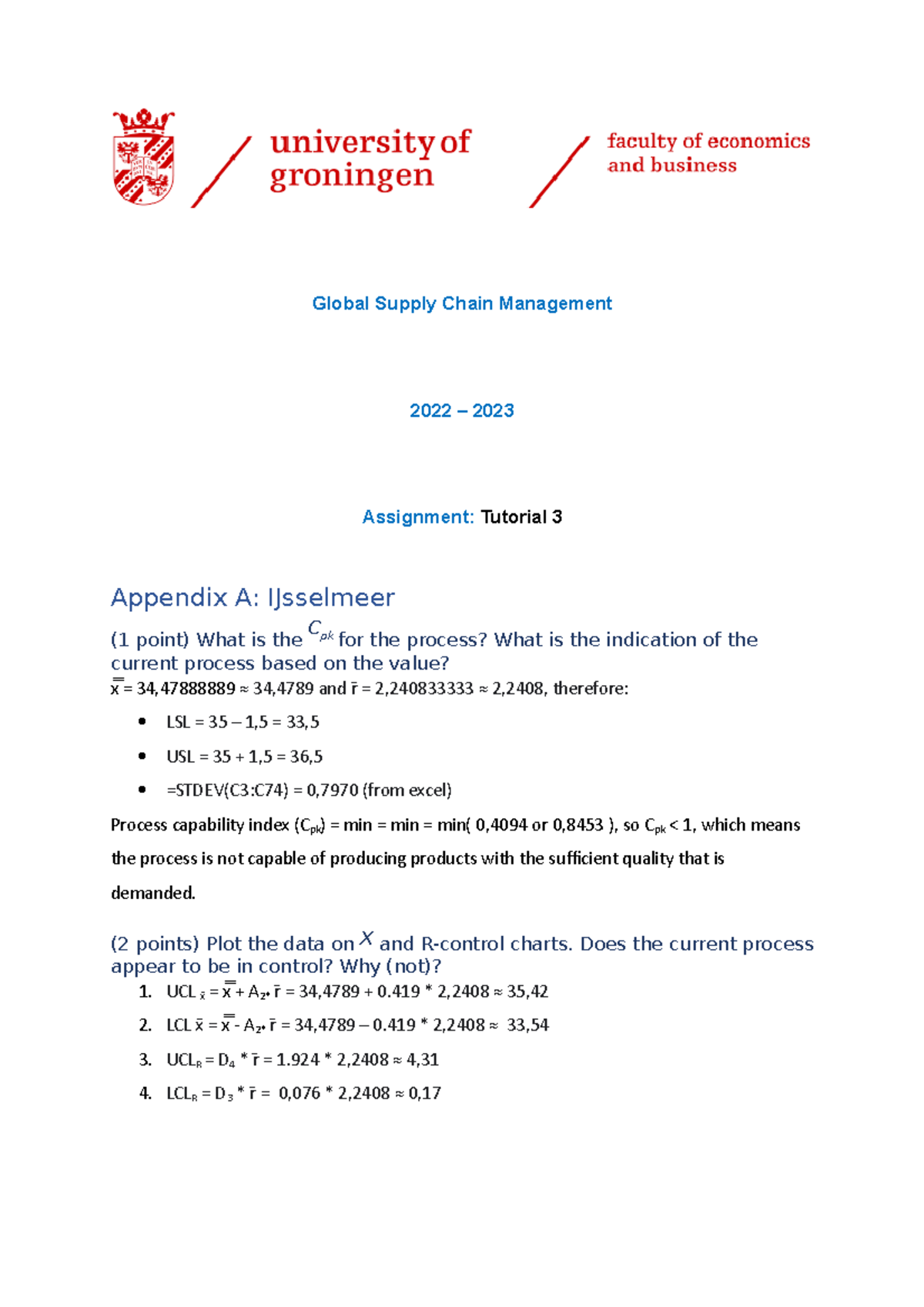 Global Supply Chain Management - Tutorial 3 Analysis and Insights ...