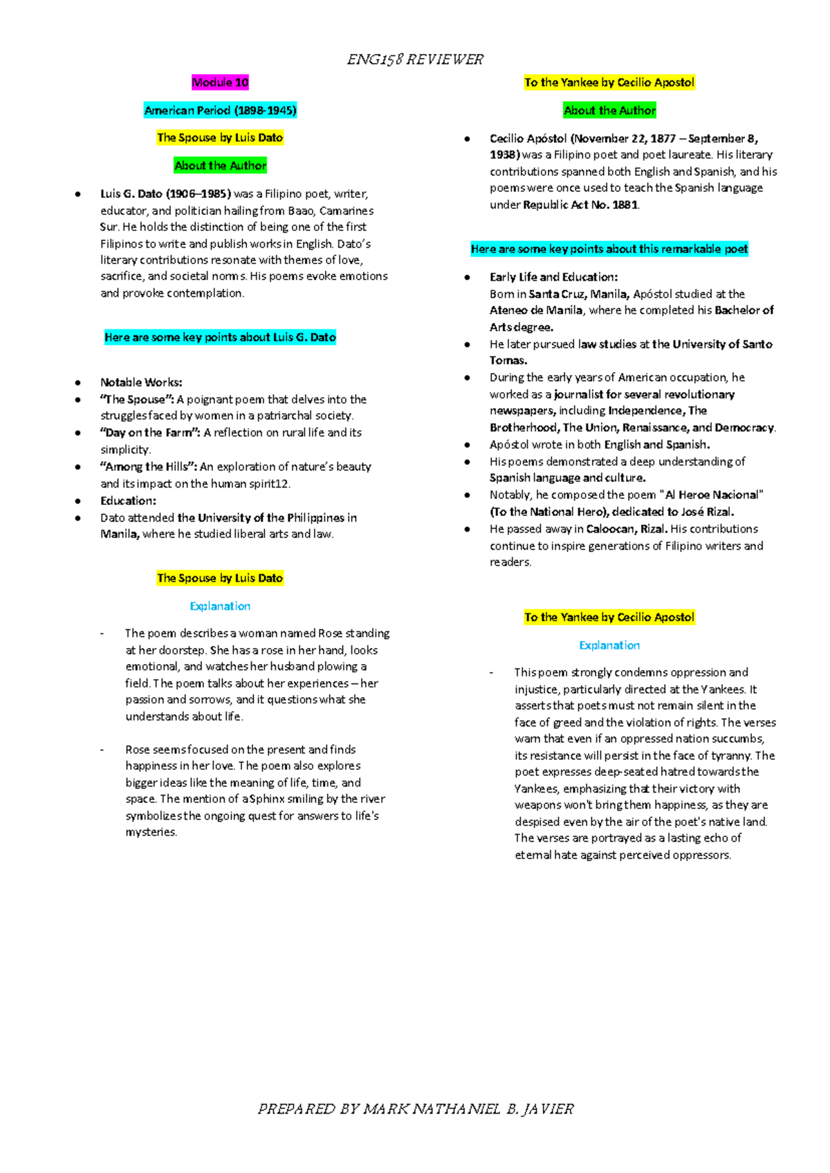 ENG158-P2- American Period Poetry Overview and Analyzes (1898-1945 ...