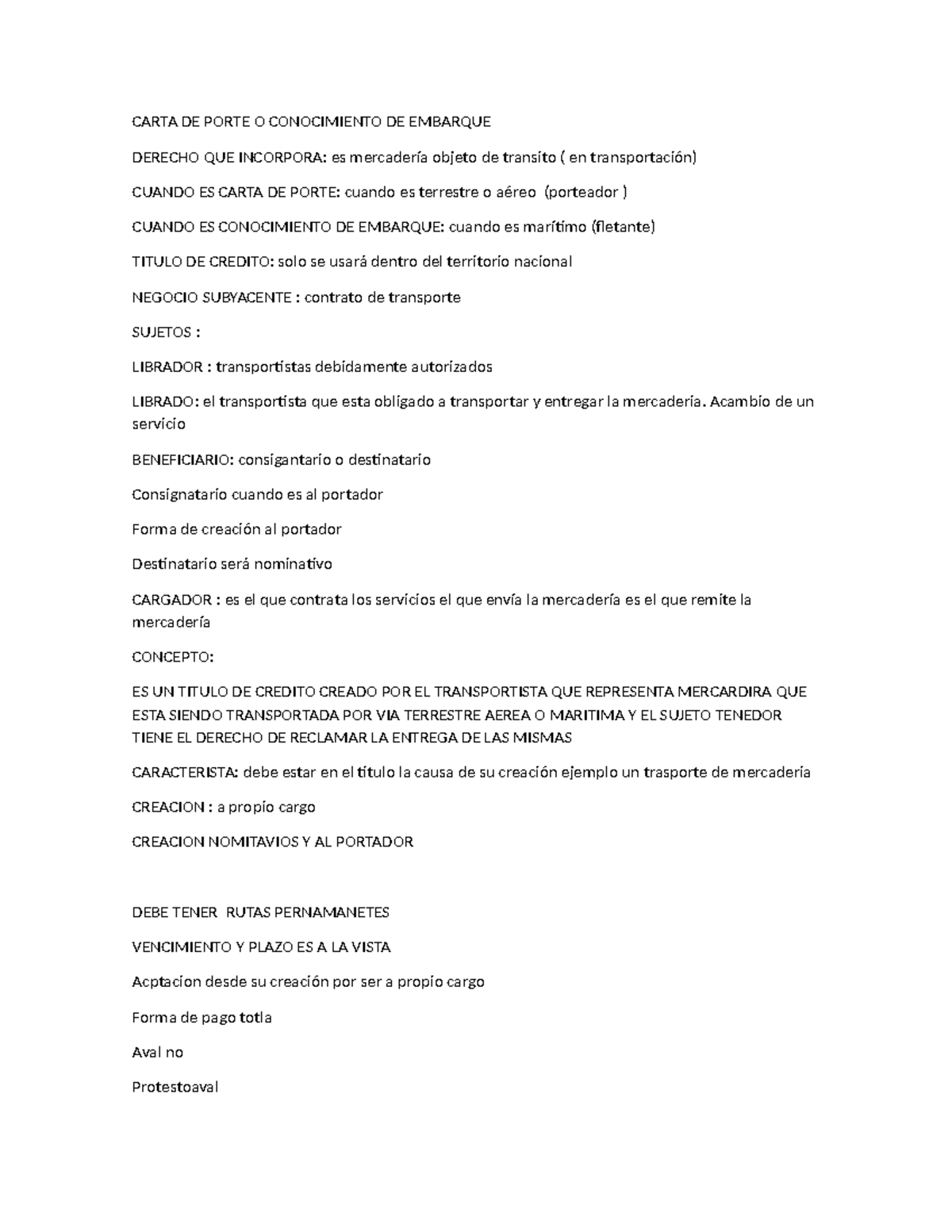 CARTA DE PORTE Y CONOCIMIENTO DE EMBARQUE: Aspectos Legales y Prácticos ...
