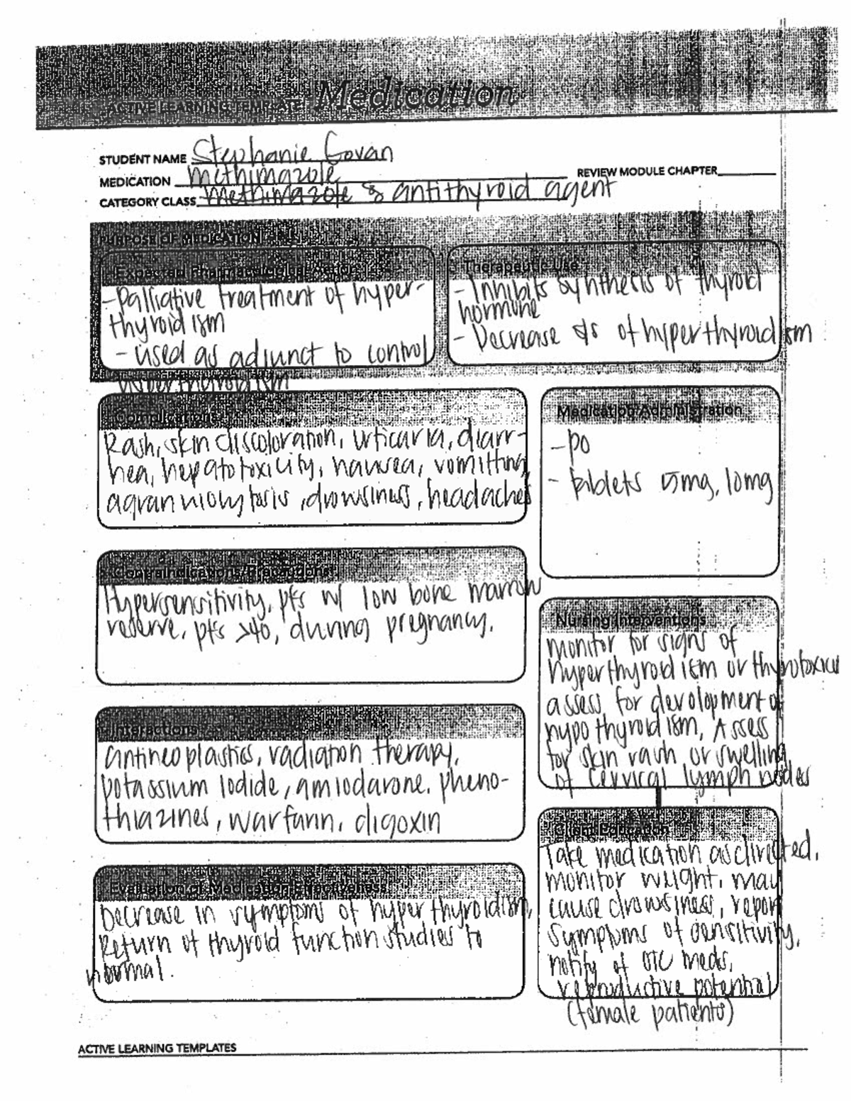 ACTIVE LEARNING TEMPLATE: Methimazole Review Module - Studocu