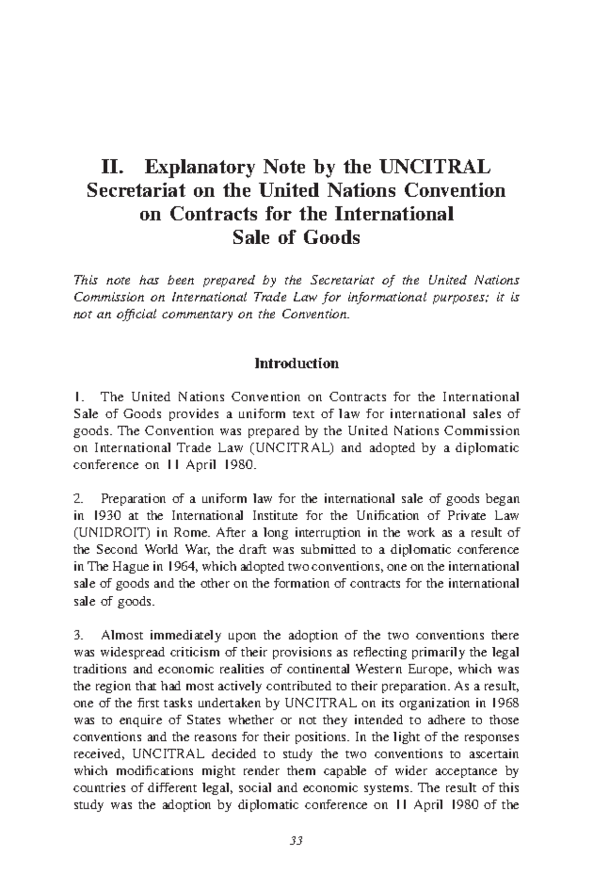 Vienna Convention. Exam material - 33 II. explanatory Note by the ...