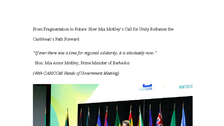 Final Magazine Article: Reimagining Caribbean Unity and Identity - Studocu