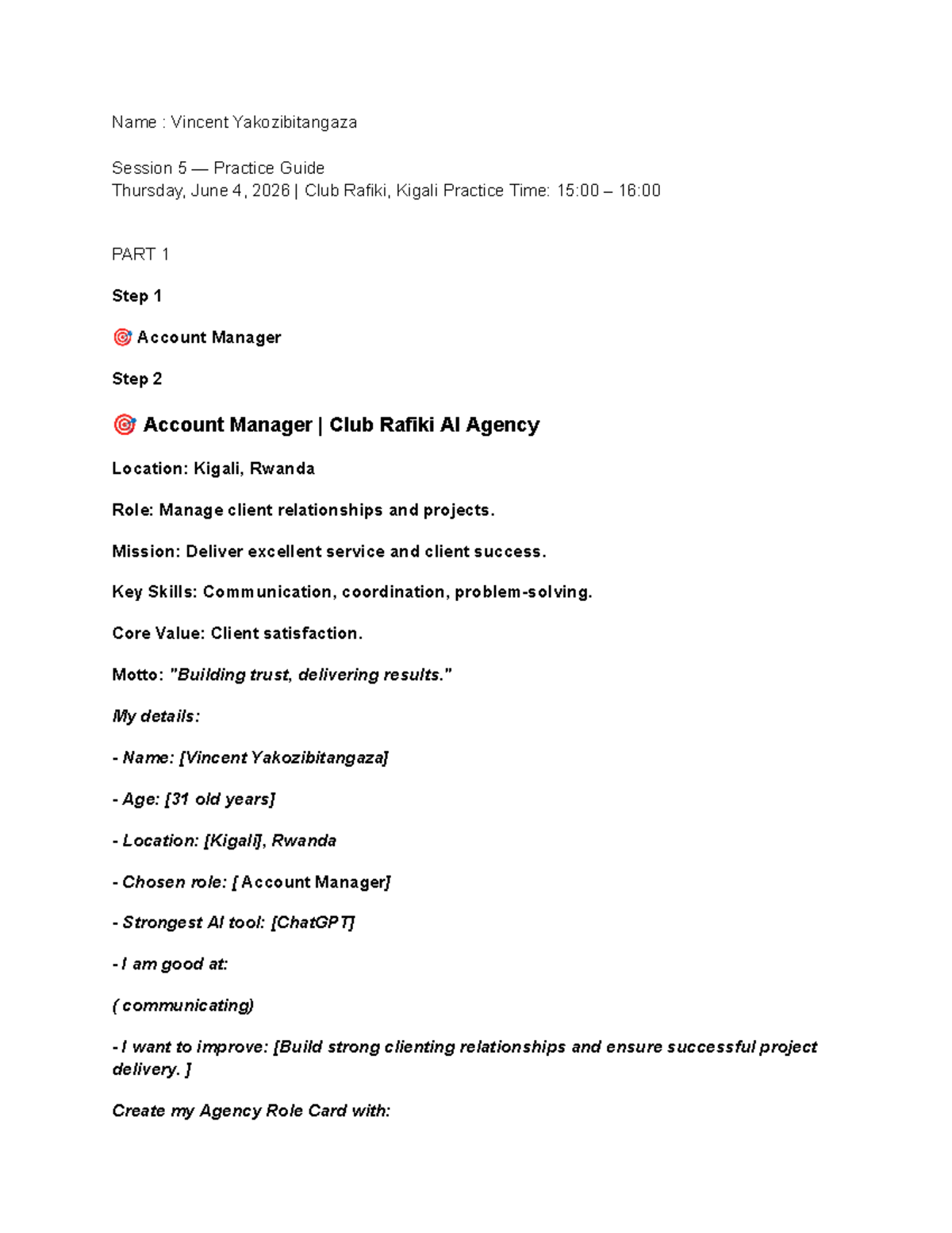 Yakozibitangaza Vincent - Session 5 - Client Management Practice Guide ...