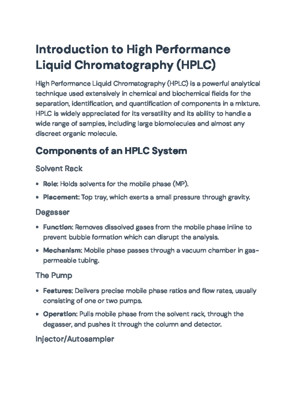 HPLC Techniques: Comprehensive Overview for Analytical Applications ...