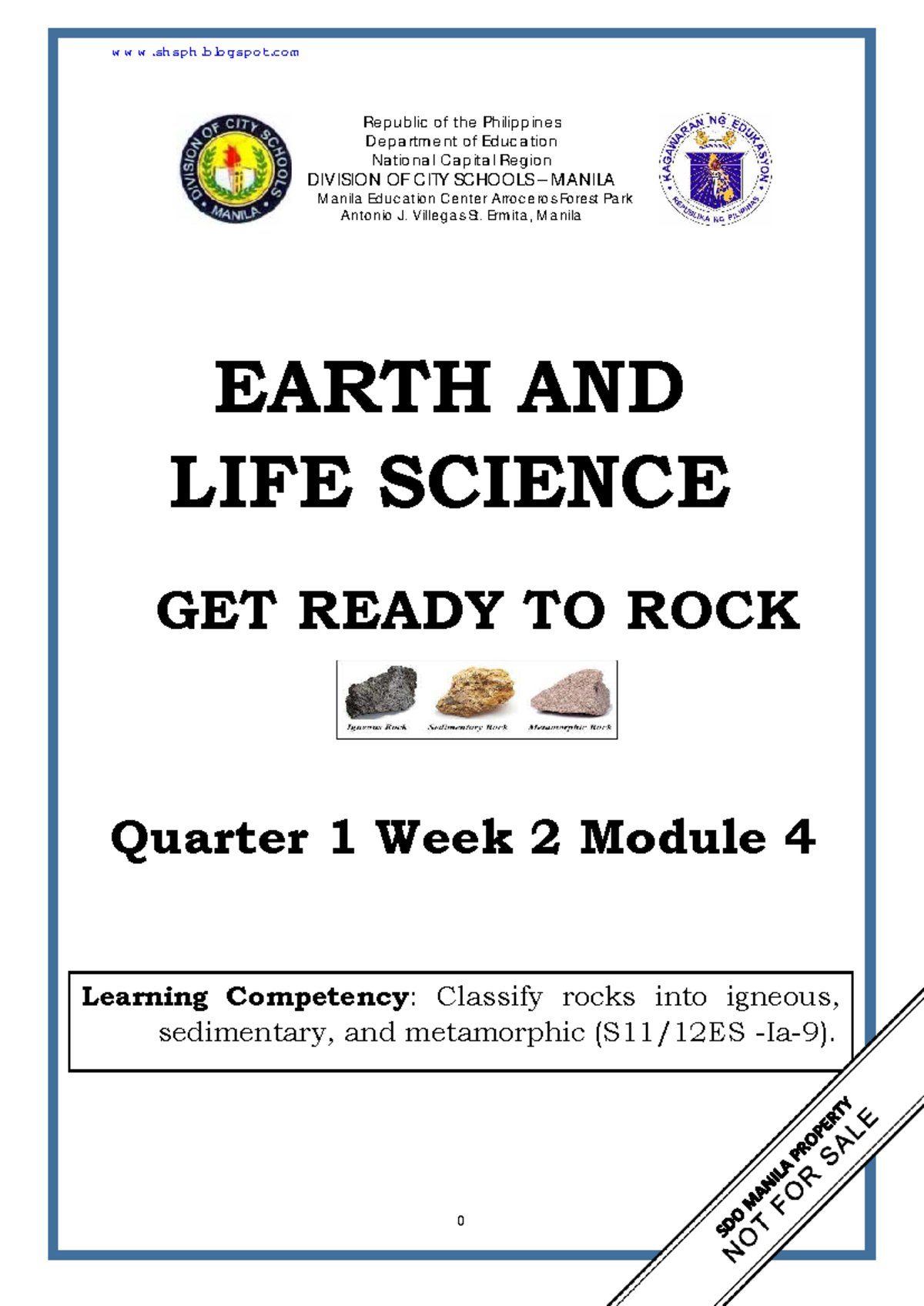 Mod4 Earth & Life Science: Classifying Rocks & Their Types - Studocu
