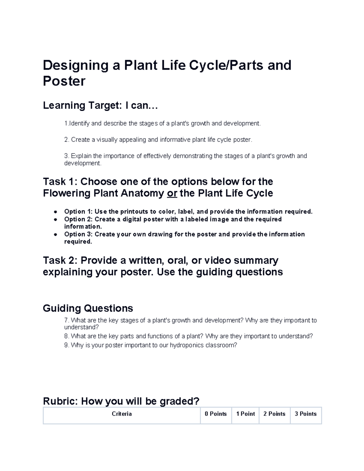 Plant Life Cycle Poster Design: Stages & Importance (I) - Studocu