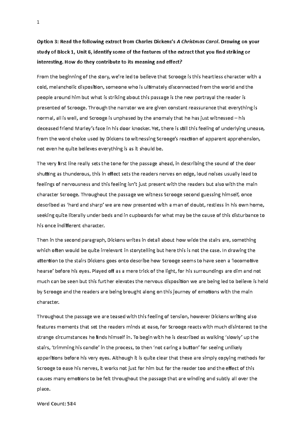 Charles Dickens - A Christmas Carol Analysis TMA 02 - Studocu